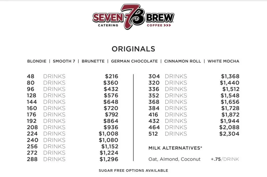 7 Brew Catering Menu with Prices 2025 - How to Order?